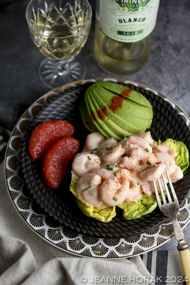 Deconstructed avocado Ritz with ruby grapefruit (GF, pescatarian, dairy ...