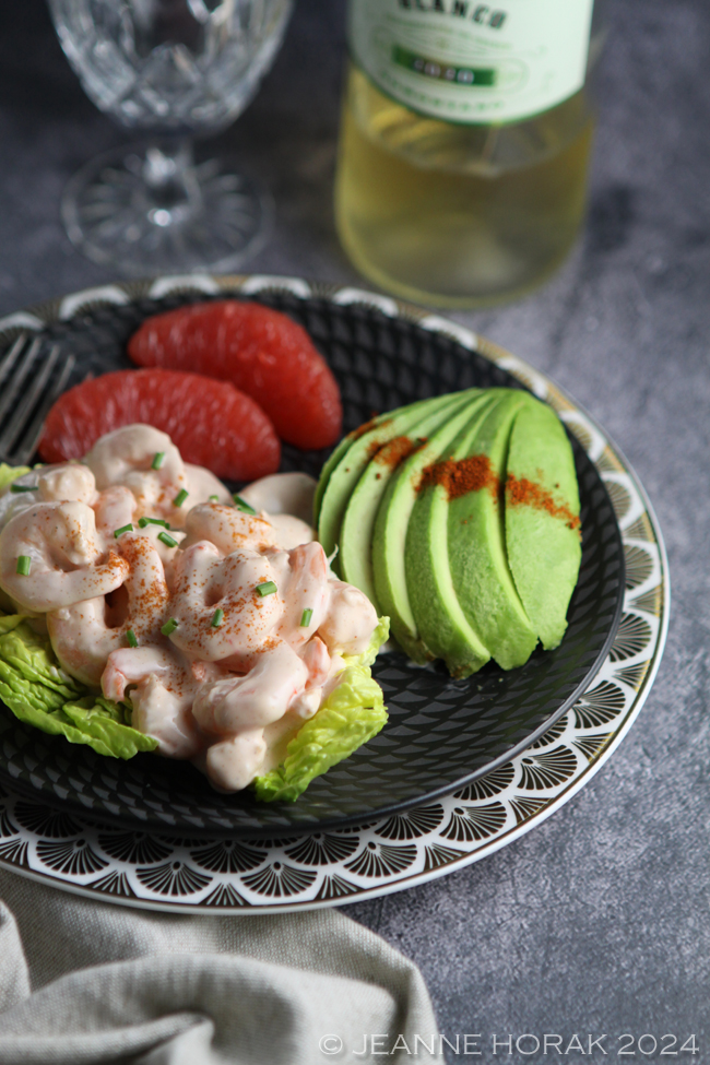 Deconstructed avocado Ritz with ruby grapefruit (GF, pescatarian, dairy ...
